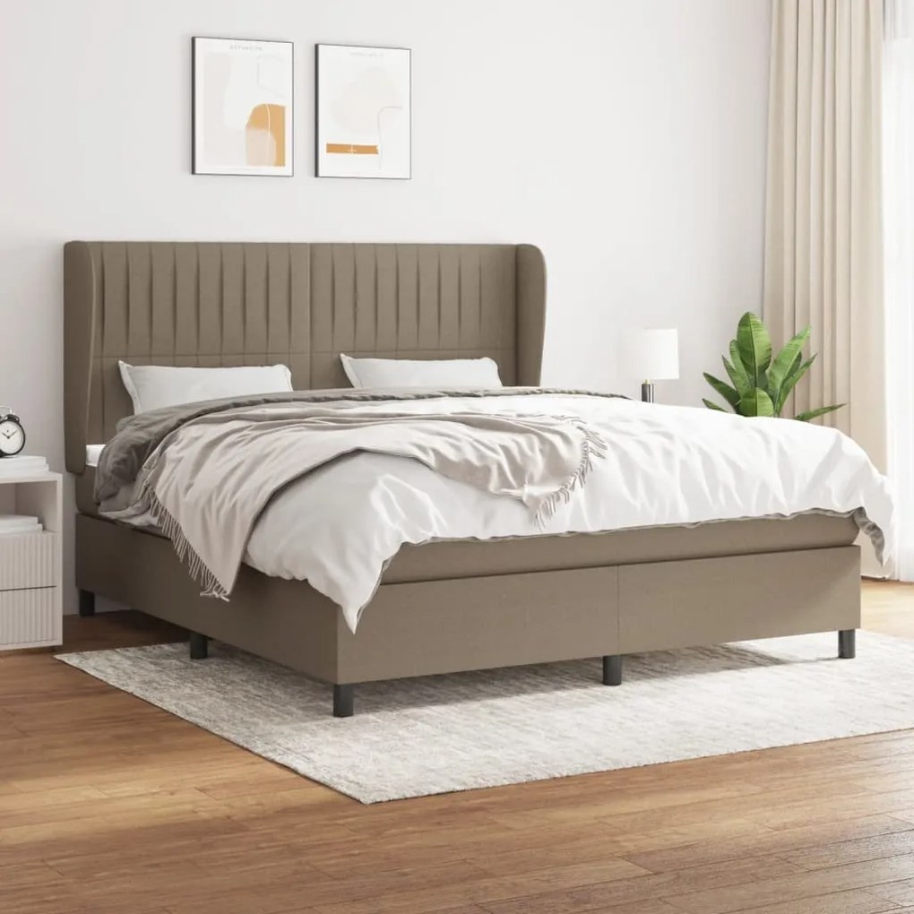 Box spring postel s matrací taupe 180x200 cm textil 3128145