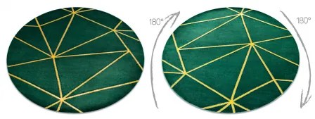 Dywany Luszczow Kusový koberec kulatý EMERALD EXCLUSIVE 1013 geometrický lahvově zelená / zlato Rozměr koberce: 120 cm KRUH