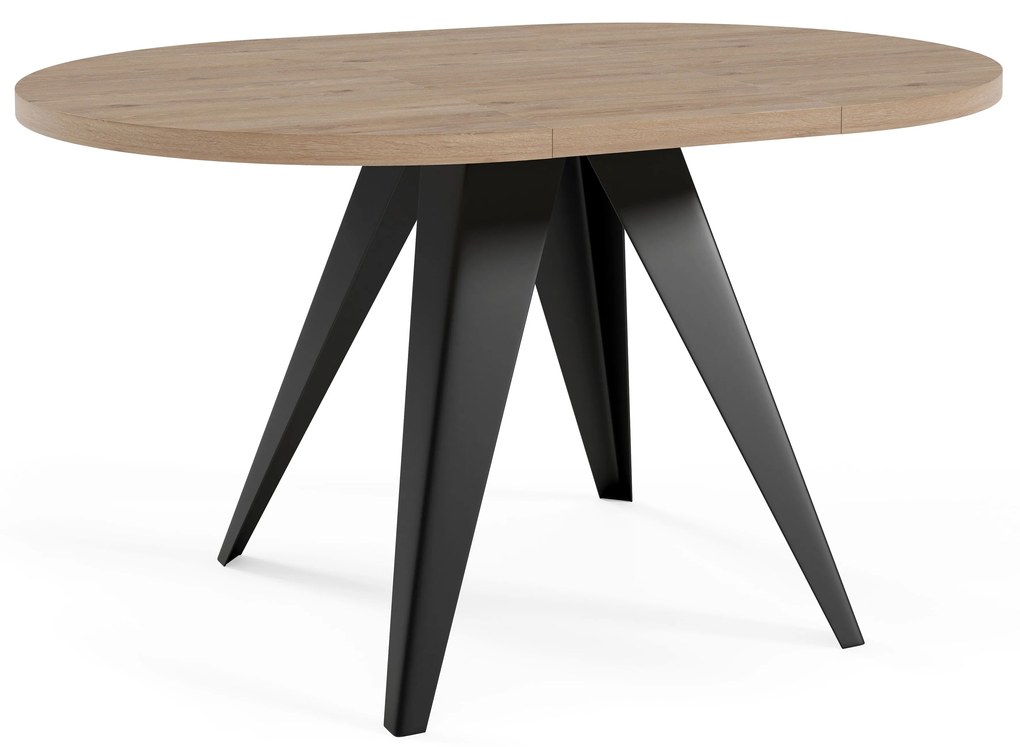 jídelní stůl rozkládací kulatý ALBA - Egger - black pietra grigria/100/176 cm