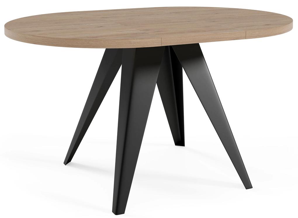 jídelní stůl rozkládací kulatý ALBA - Egger - dark grey concrete/100/176 cm