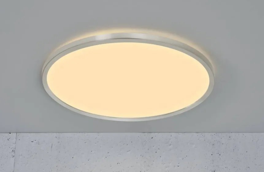 Oja, Stropní led svítidlo s 3000/4000K Nordlux Oja Barva: Bílá/chromový rámeček, Konfigurace: 3000K/4000K IP20, Ø - Průměr: 42cm