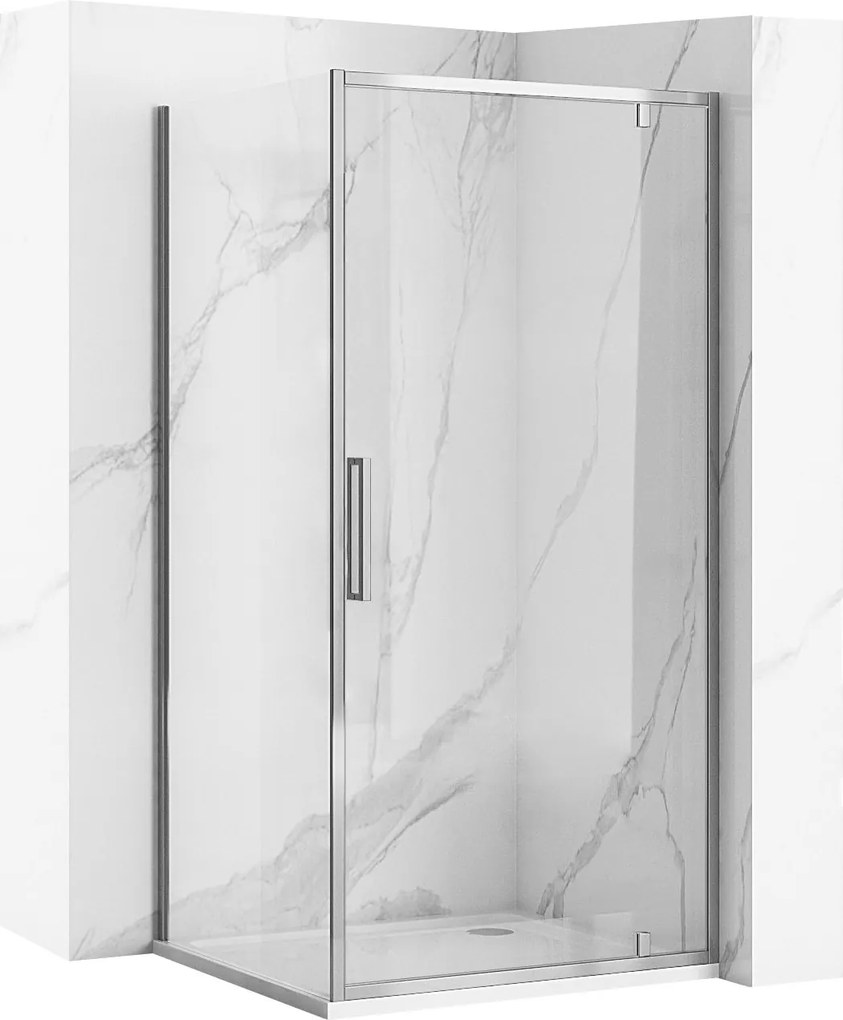Rea Rapid Swing, rohový sprchový kout 120(dveře) x 80(stěna), 6mm čiré sklo, chromový profil, KPL-K5456