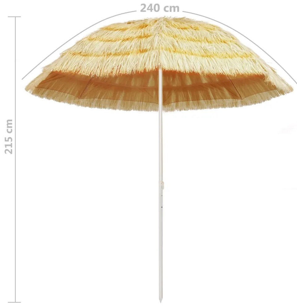 Plážový slunečník v havajském stylu 240 cm přírodní - Default Title