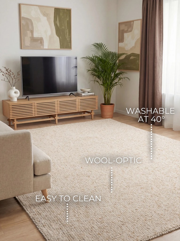 ELLE Decoration, Kusový koberec Wolly Ultra 106228 Cream z kolekce Elle, 240x340, bílá, ložnice