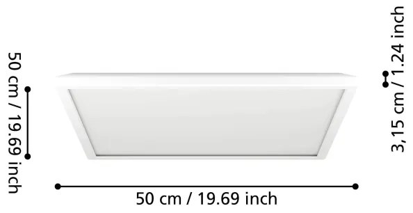 Eglo 901476 - LED RGBW St. koupel. svítidlo ROVITO-Z 17W/230V 50x50cm IP44 bílá