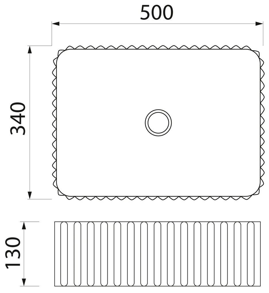 Sapho Picobello umyvadlo na desku 50 x 34 cm bez otvoru pro baterii bez přepadu keramické bílá AR485