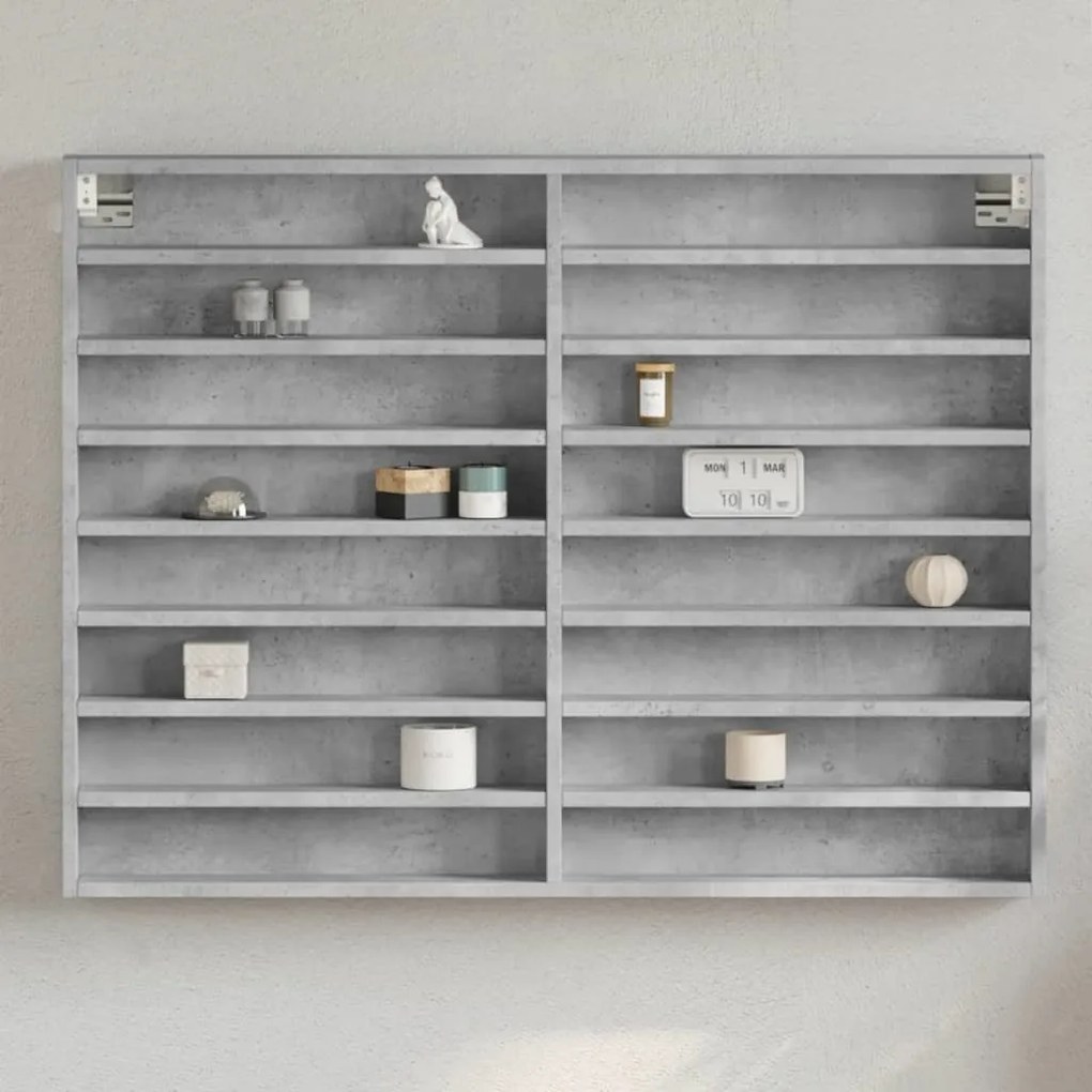 vidaXL Vitrína 100 x 8,5 x 75 cm kompozitní dřevo [847936] Barva: Betonová šedá
