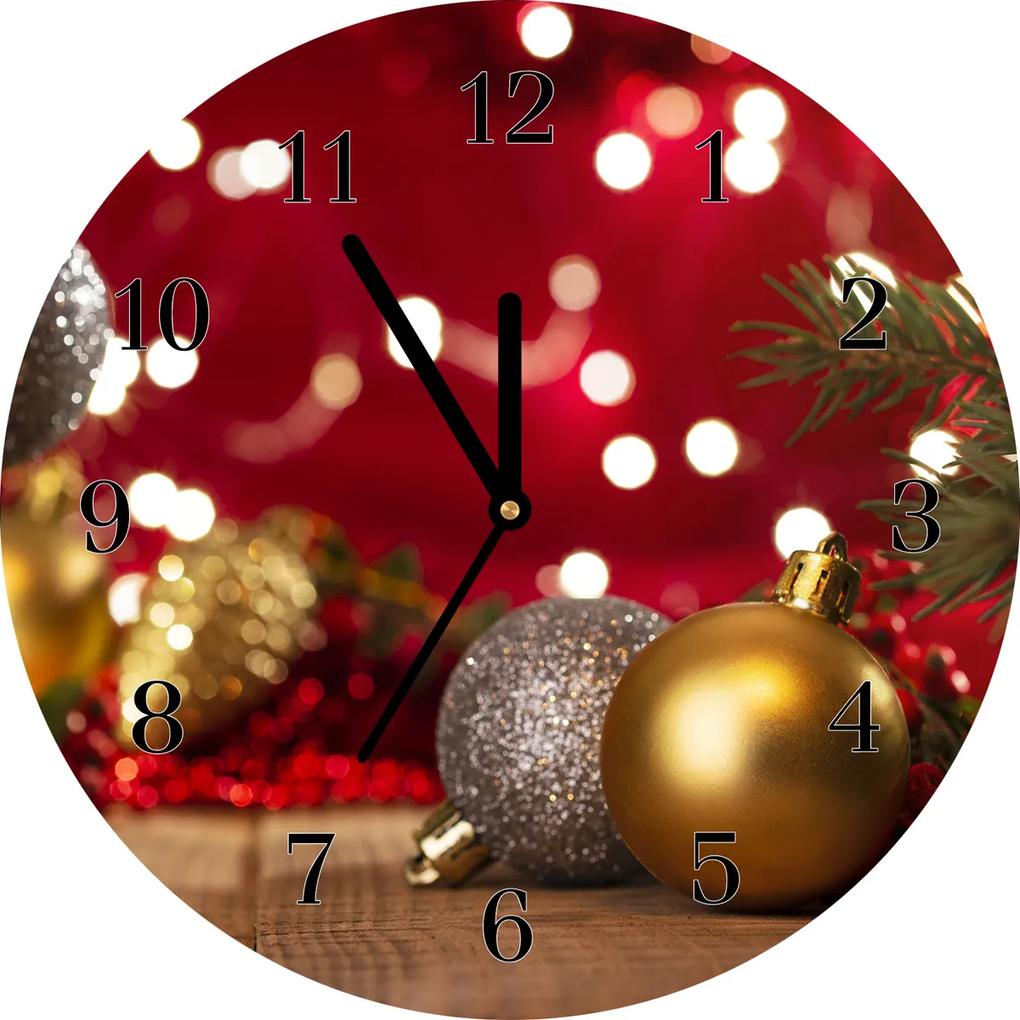 Skleněné hodiny Vánoční stromeček, ozdoby na vánoční ozdoby | BIANO