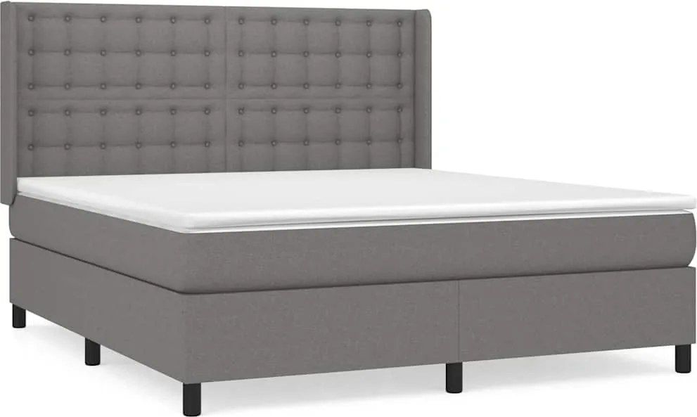 Box spring postel s matrací tmavě šedá 160x200 cm textil 3131762