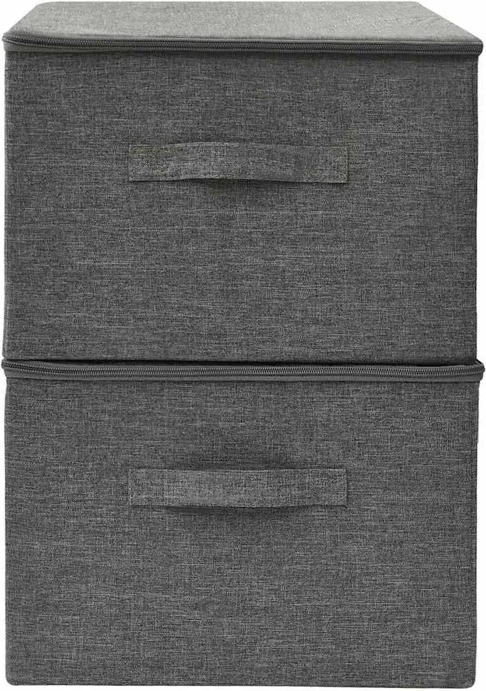 Úložné boxy 2 ks textil 43 x 34 x 23 cm antracitové 332909