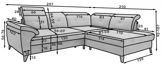 Rohová sedací souprava INFERNE Eltap