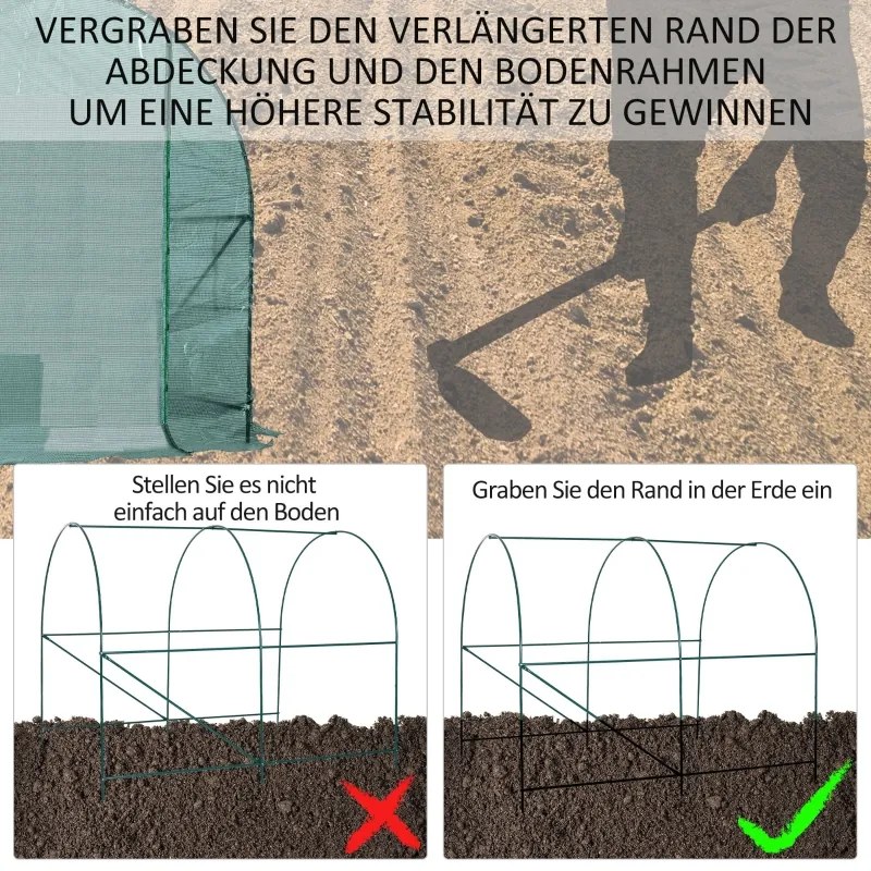 PEPU Skleník fóliovník s obloukovou střechou pro pěstování rostlin  245 x 200 x 198 cm