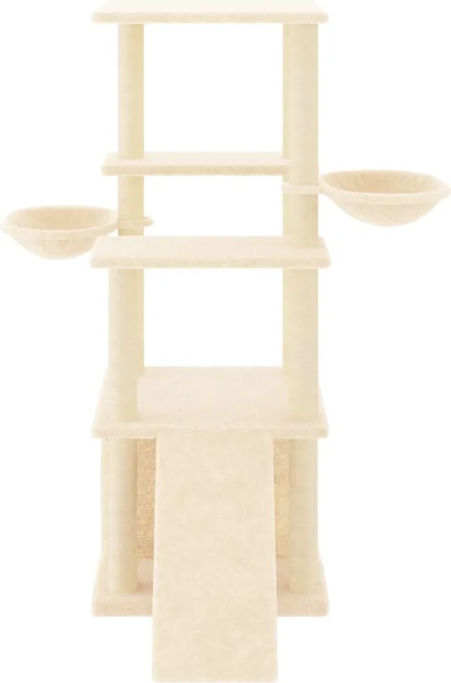 Škrabadlo pro kočky se sisalovými sloupky krémové 133 cm 171756