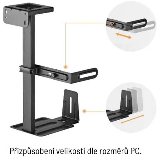Držák na PC Brateck CPB-25, černá
