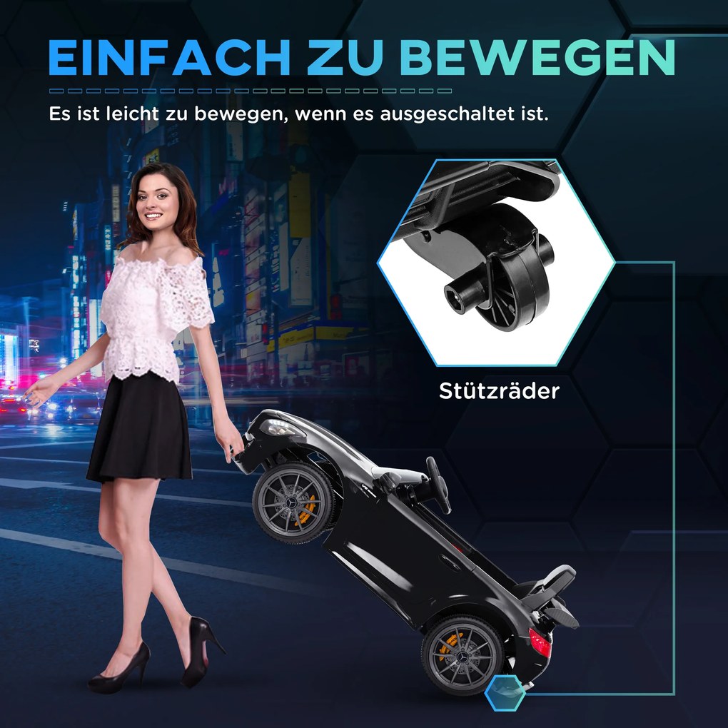 AIYAPLAY dětské elektrické autíčko 12 V dětské autíčko s dálkovým ovládáním 2.4G, USB, MP3, hudba, elektrické vozidlo se světly, měkký start, funkce …