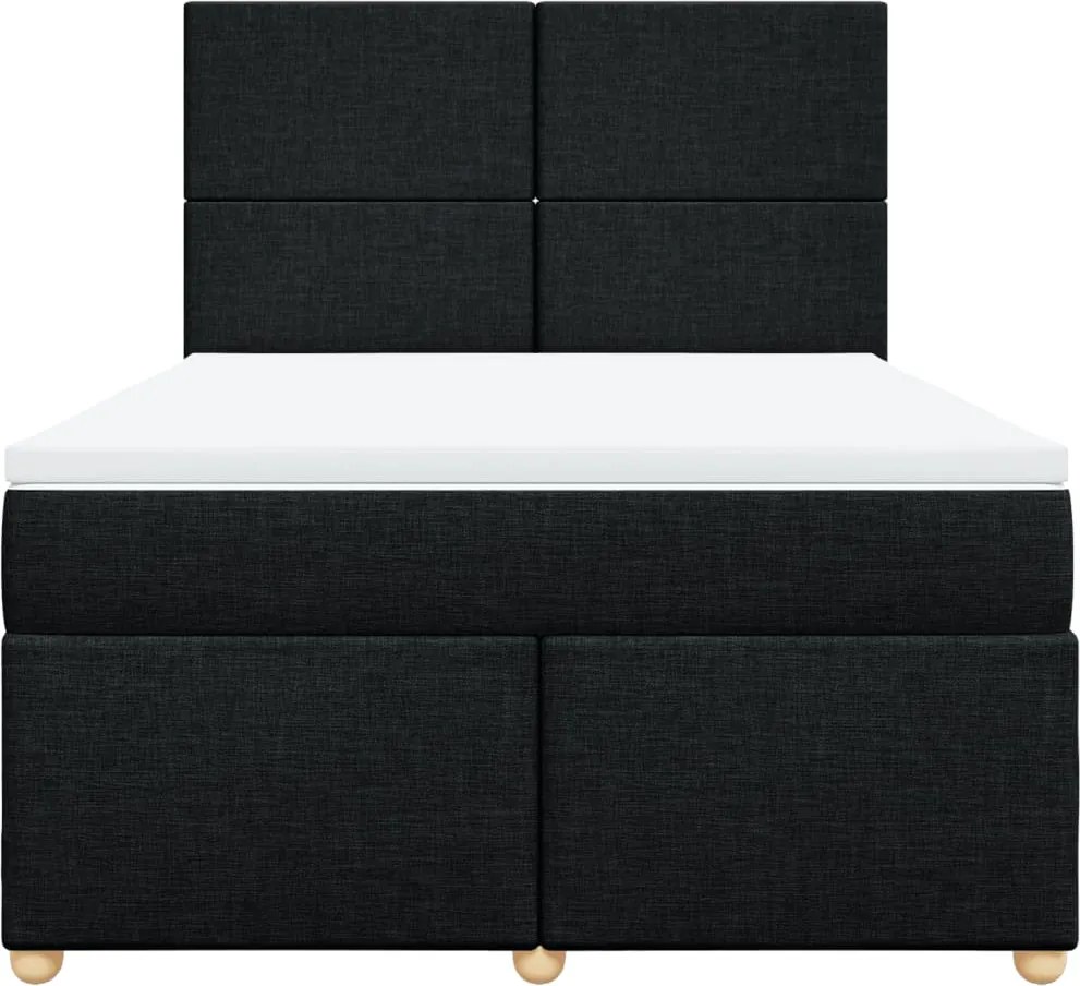 Box spring postel s matrací černá 140x200 cm textil 3293598