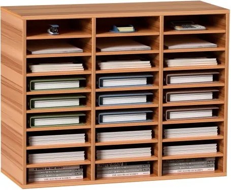Organizér na dřevěnou literaturu Třídič na papír Držák na ukládání papíru 27 slotů
