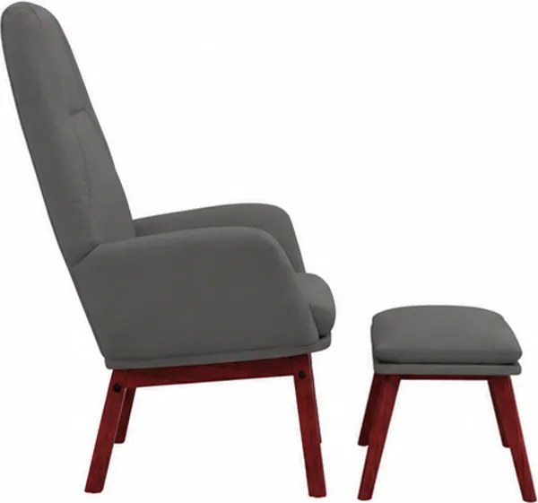relaxační křeslo, s podnožkou, odpočinkové, masivní kaučukovník/kov/textil, 95x76x71 cm, nohy tmavé/světle šedá, Dekorino KR20260084