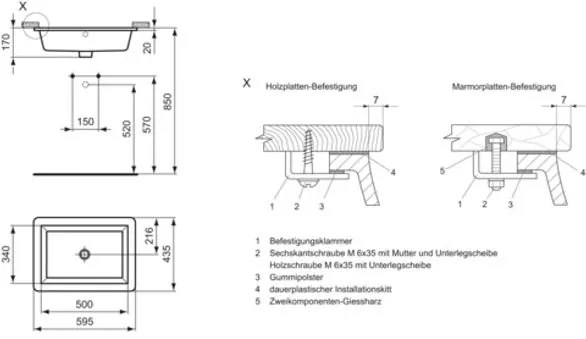 Ideal Standard Strada Umyvadlo pod desku 60 cm K077901