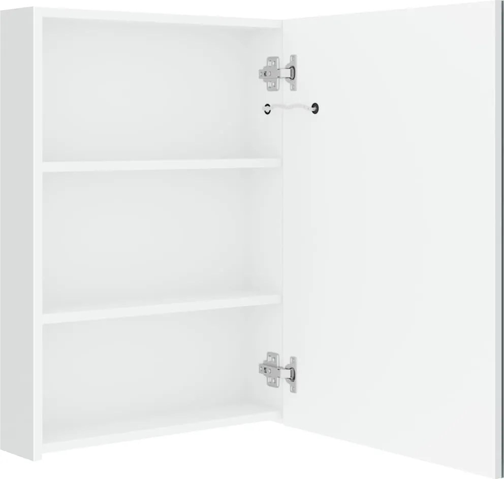 LED koupelnová skříňka se zrcadlem zářivě bílá 50 x 13 x 70 cm 326501