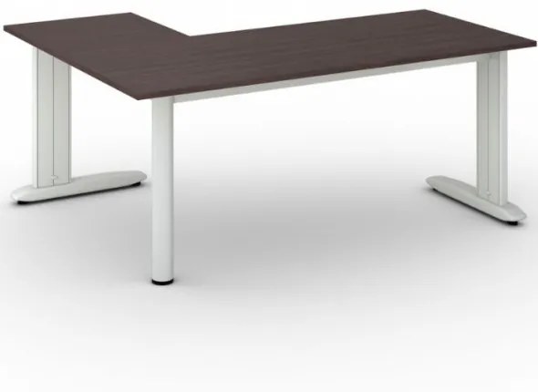 Rohový kancelářský psací stůl PRIMO FLEXIBLE 1800 x 1400 mm, wenge