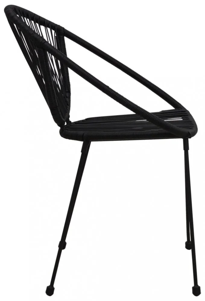 Zahradní bistro set 2+1 PVC ratan černá Dekorhome