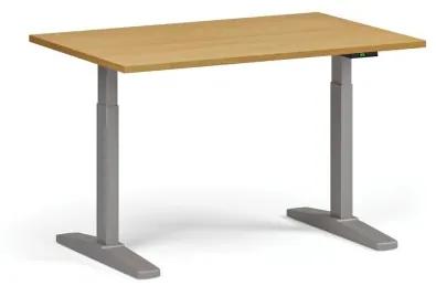 Výškově nastavitelný stůl, elektrický, 675-1325 mm, deska 1200x800 mm, šedá podnož, buk