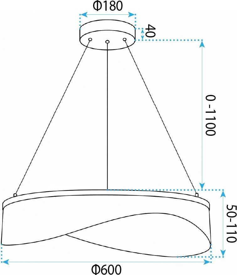Toolight Rea, ZÁVĚSNÁ STROPNÍ LAMPA G145-CP 60 GOLD, OSW-04701