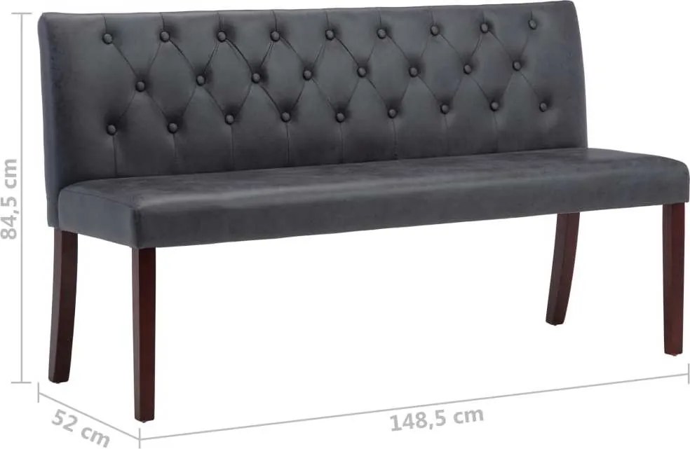 vidaXL Lavice 148,5 cm umělá semišová kůže [288572] Barva: Šedá