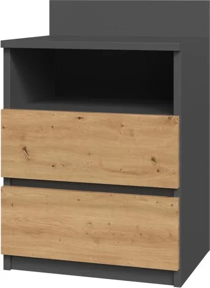 FALCO Noční stolek Malvína M1 antracit/dub artisan