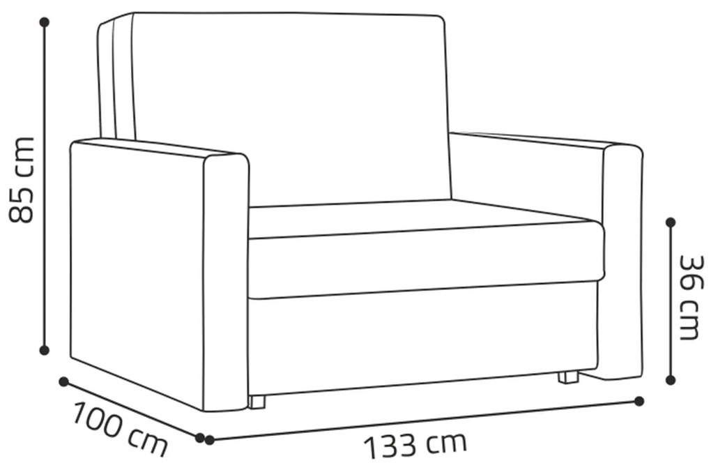 Pohovka Viva II bis | 133 cm | rozkládací | oranžová