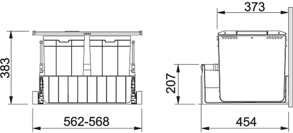 Výsuvný odpadkový koš Franke  300-60 2x22 litrů