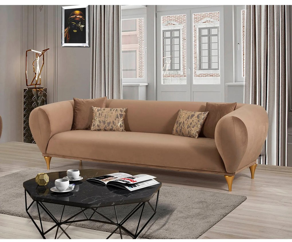 Hanah Home Třímístná pohovka MEBLON hnědá 867UNQ1550