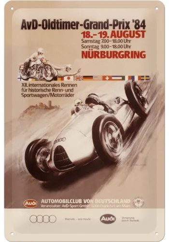 Postershop Plechová cedule - Audi AvD Oldtimer Grand Prix 30x20 cm