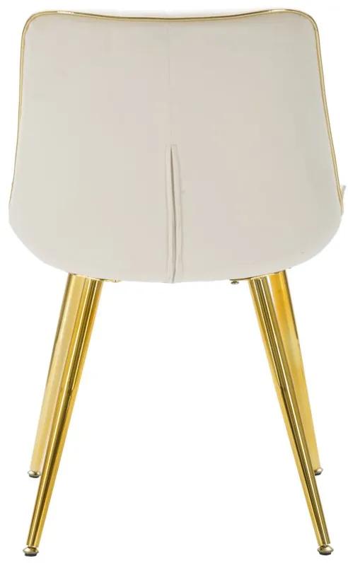 Set 2 ks sametových židlí Mauro Ferretti Tarbea 51x59x79 cm, krémová/zlatá
