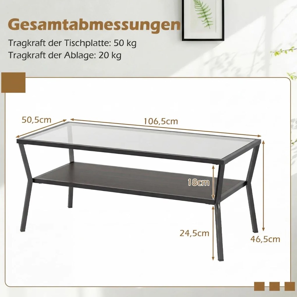 Costway Obdélníkový rozkládací stůl s deskou z tvrzeného skla a geometrickým
