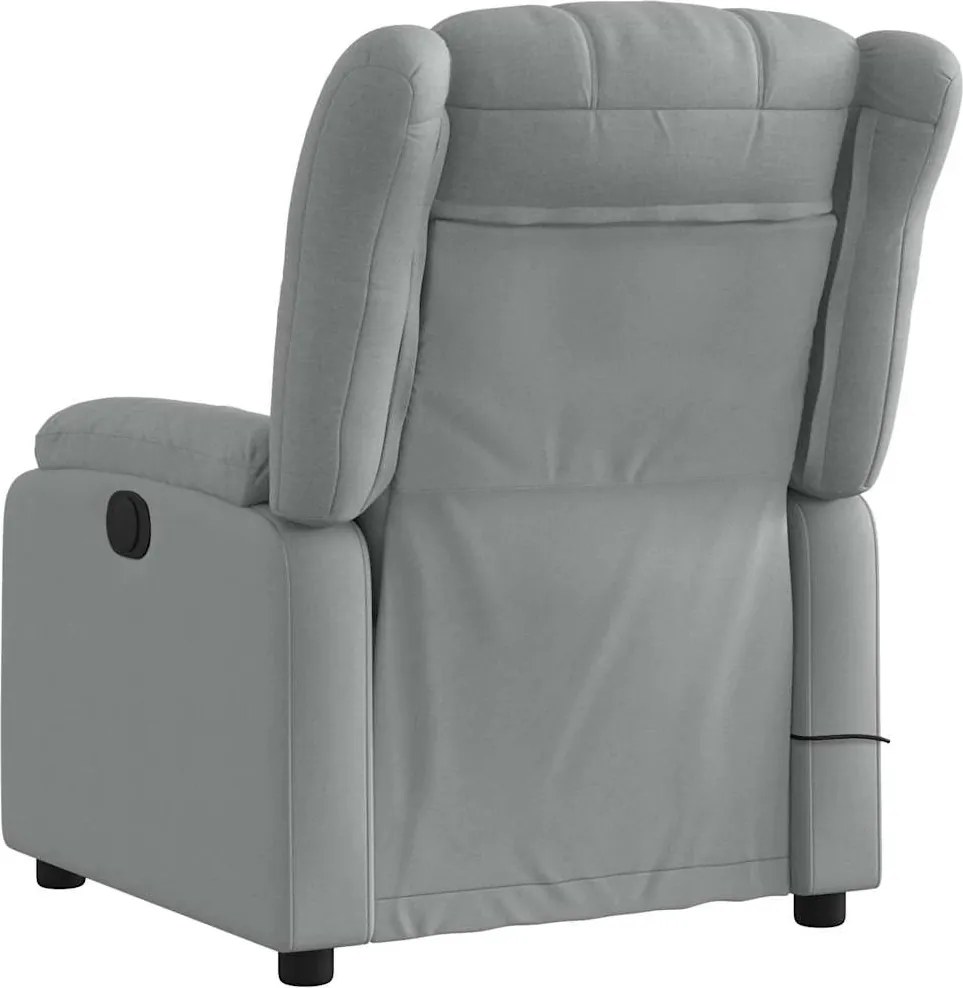 Elektrické masážní polohovací křeslo světle šedé textil 3205304