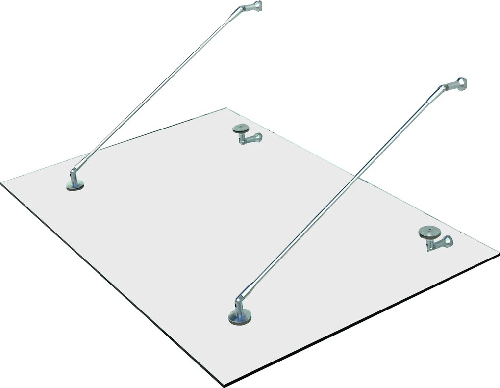 HOMCOM Skleněná stříška s baldachýnem, tvrzené sklo, nerezová ocel 304, čiré sklo 3 velikosti (150x90 cm) (M) | Aosom