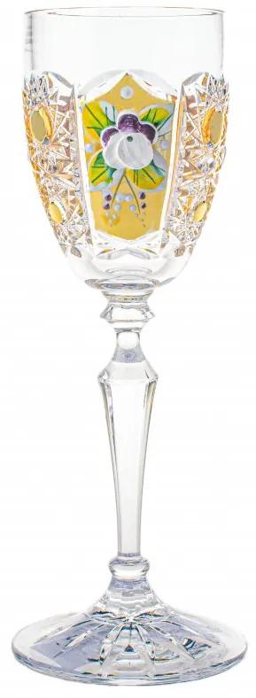 Zlatá broušená sklenice, Royal Crystal, 95 ml, 6 ks