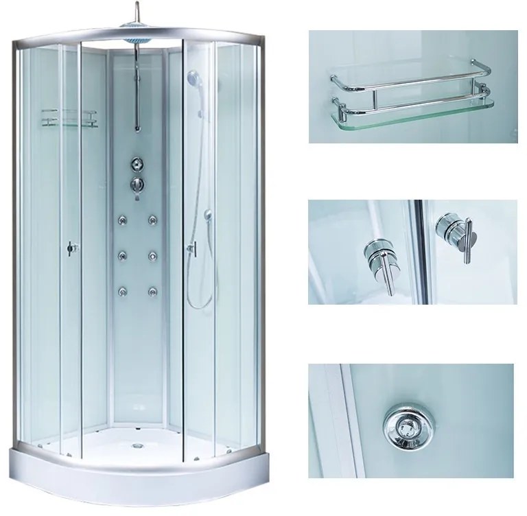 BPS-koupelny Hydromasážní box HYD-R77W 90, 90x90