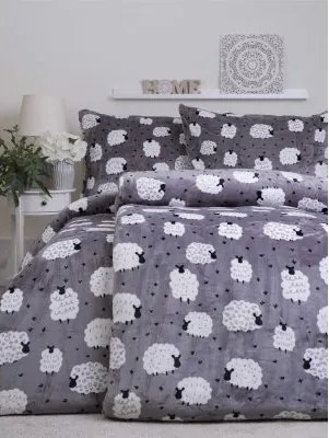 MK Lůžkoviny Prodloužené mikroplyšové povlečení Exclusive - Ovečky 140 × 220 cm, 70 x 90 cm