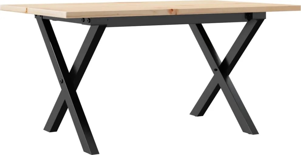 Konferenční stolek s X rámem 80x50x40 cm borové dřevo a ocel 3282684