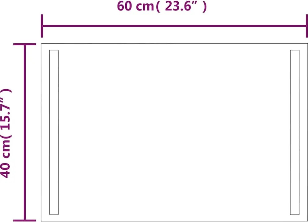 Koupelnové zrcadlo s LED osvětlením 60x40 cm 151744