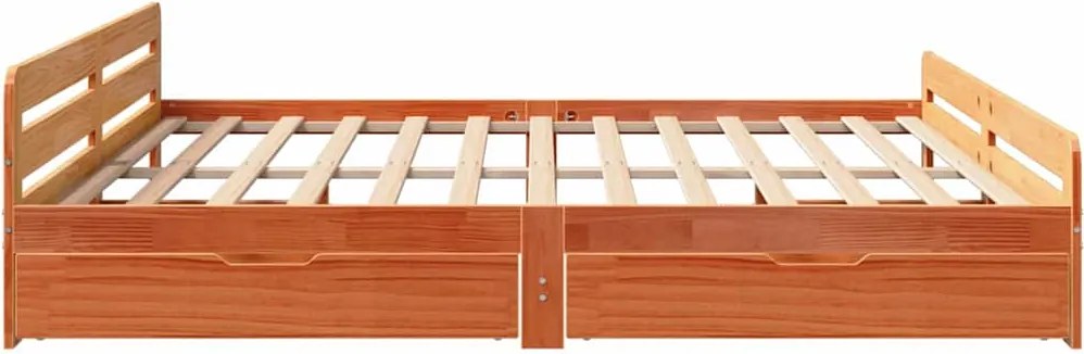 Postel bez matrace voskově hnědá 200 x 200 cm masivní borovice 3309028