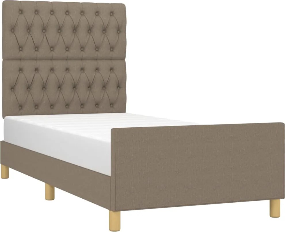Rám postele bez matrací taupe 90x200 cm textil 3125272