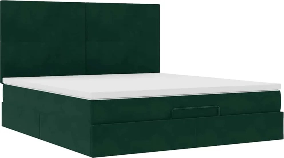 Osmanský rám postele s matracíes tmavě šedá 180x200cm samet 3313418