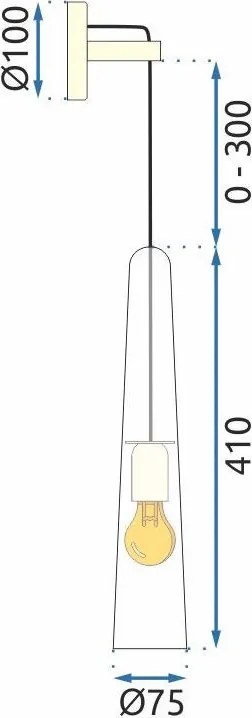 Toolight - Nástěnné svítidlo E27 60W APP896-1W, zlatá, OSW-06890