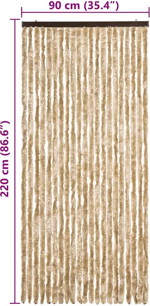 Závěs proti hmyzu béžový 90 x 220 cm Chenille 284283