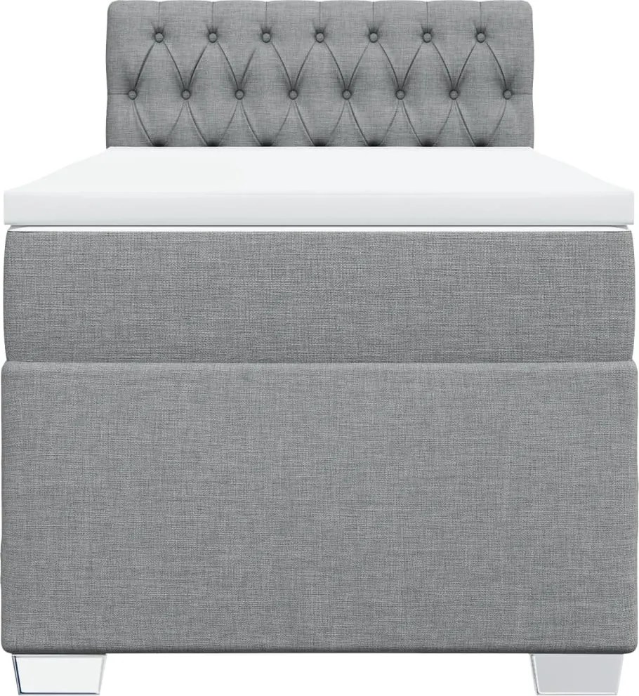 Box spring postel s matrací světle šedá 80 x 200 cm textil 3285722
