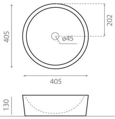 Bathco 00308 - Umyvadlo na desku DUAL pr. 40,5 cm kámen/šedá